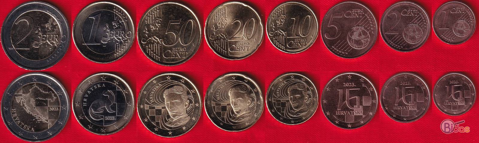 Kroatija 8 mon. rink. 1 cent - 2 euro 2023 UNC - Skelbimas - Bidas.lt